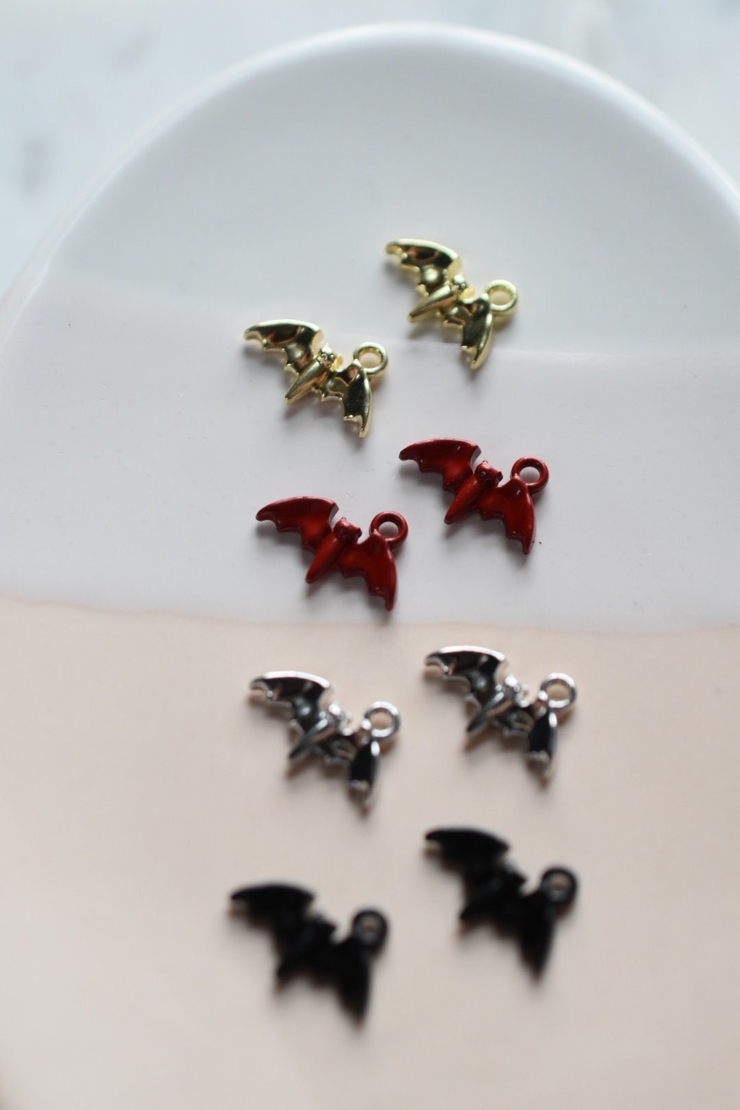 2/6 Rubberized Matte Black Red Bat Charms Pendants 17x11mm - Etsy