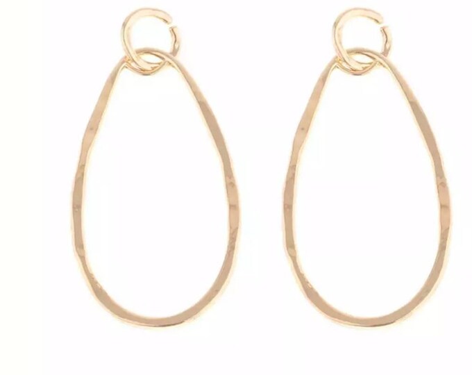 Silver or Gold Hoop Connector Earring Pendant | Etsy