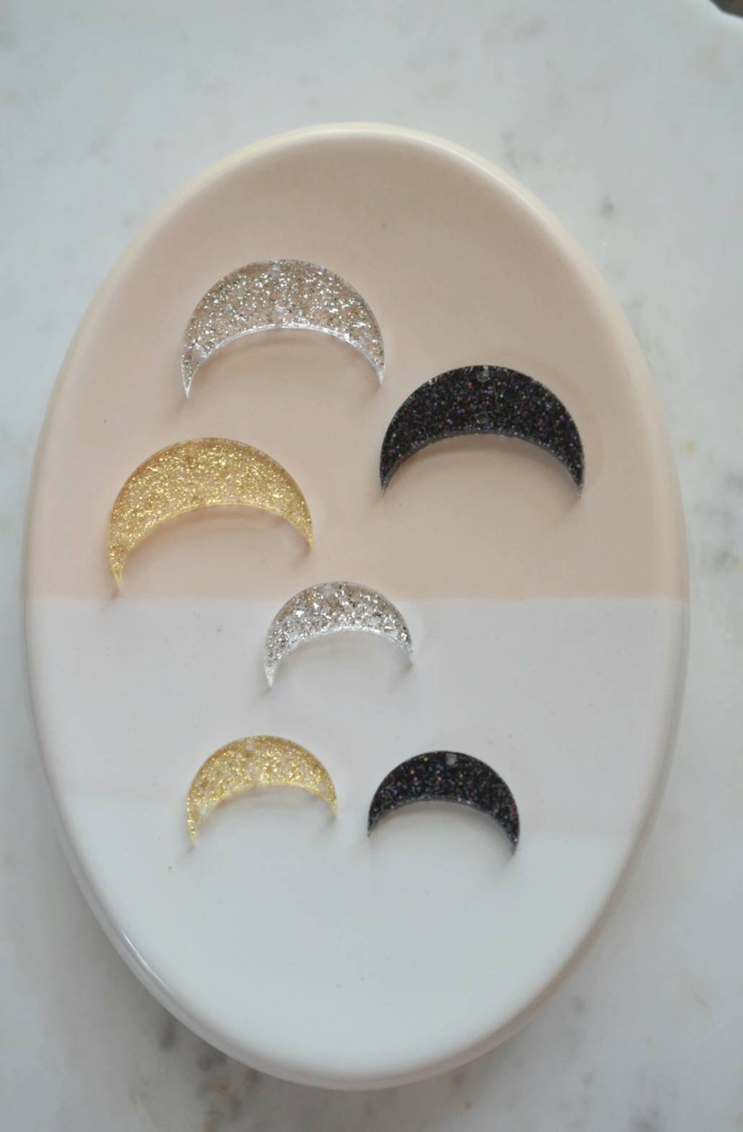 2 Moon Glitter Laser Cut Connector Pendant Charm - Etsy