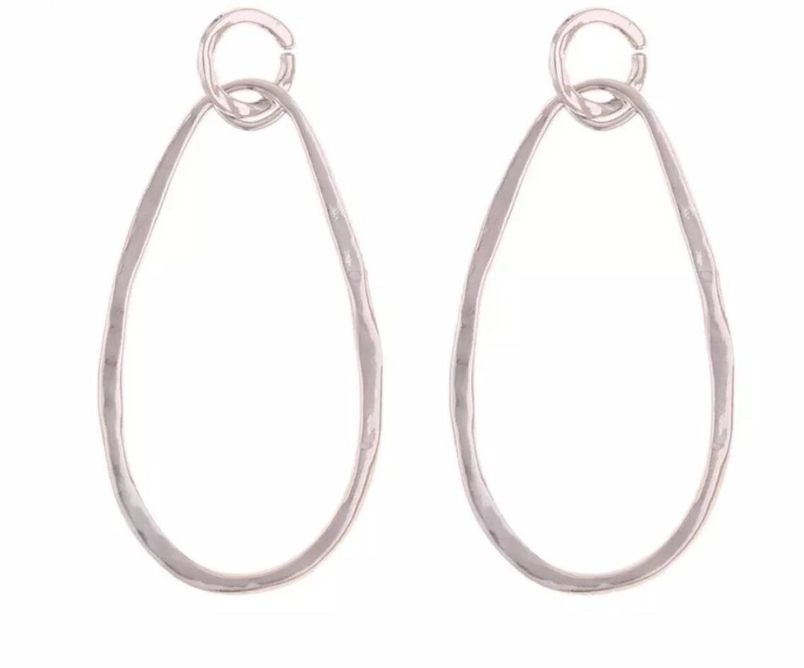 Silver or Gold Hoop Connector Earring Pendant - Etsy