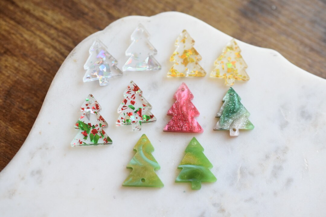 Mini Laser Cut Tree Holiday Christmas Ornament Acrylic Charm Pendant ...