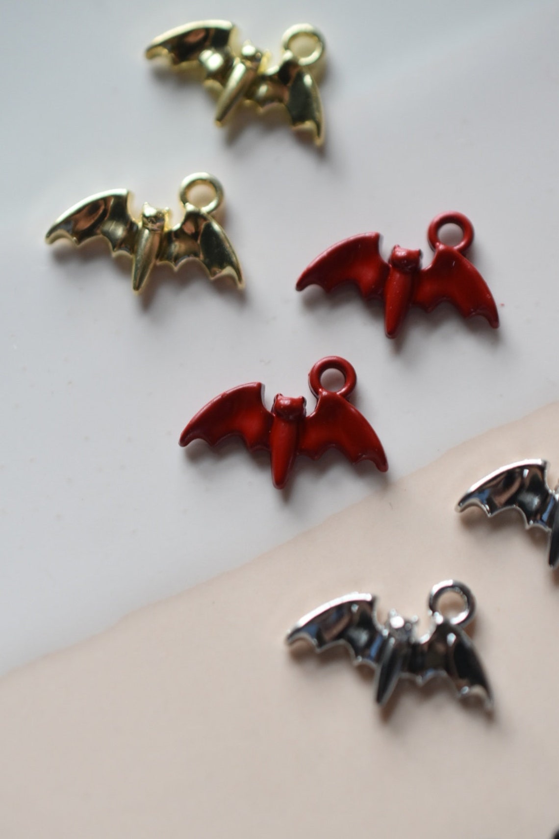 2/6 Rubberized Matte Black Red Bat Charms Pendants 17x11mm - Etsy