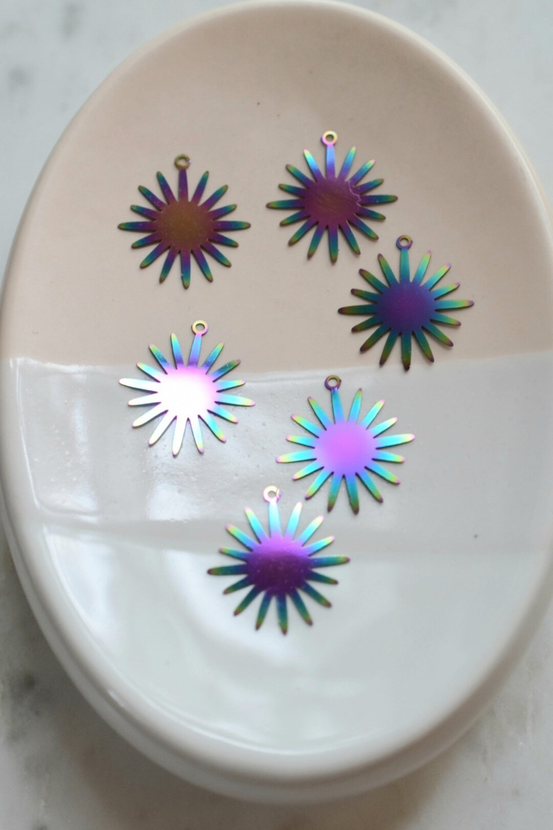Rainbow Ion Plating Stainless Steel Sun Geometric Charm - Etsy