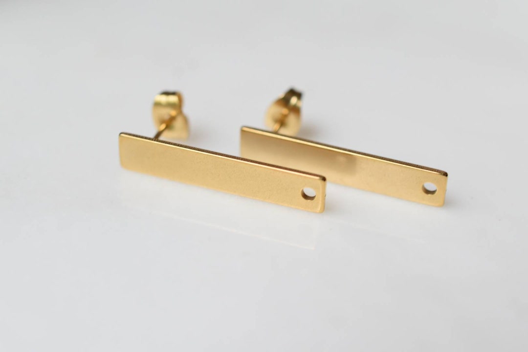 Stainless Steel Stick Bar Earring 25x5mm Handmade Wedding Craft Kit DIY ...