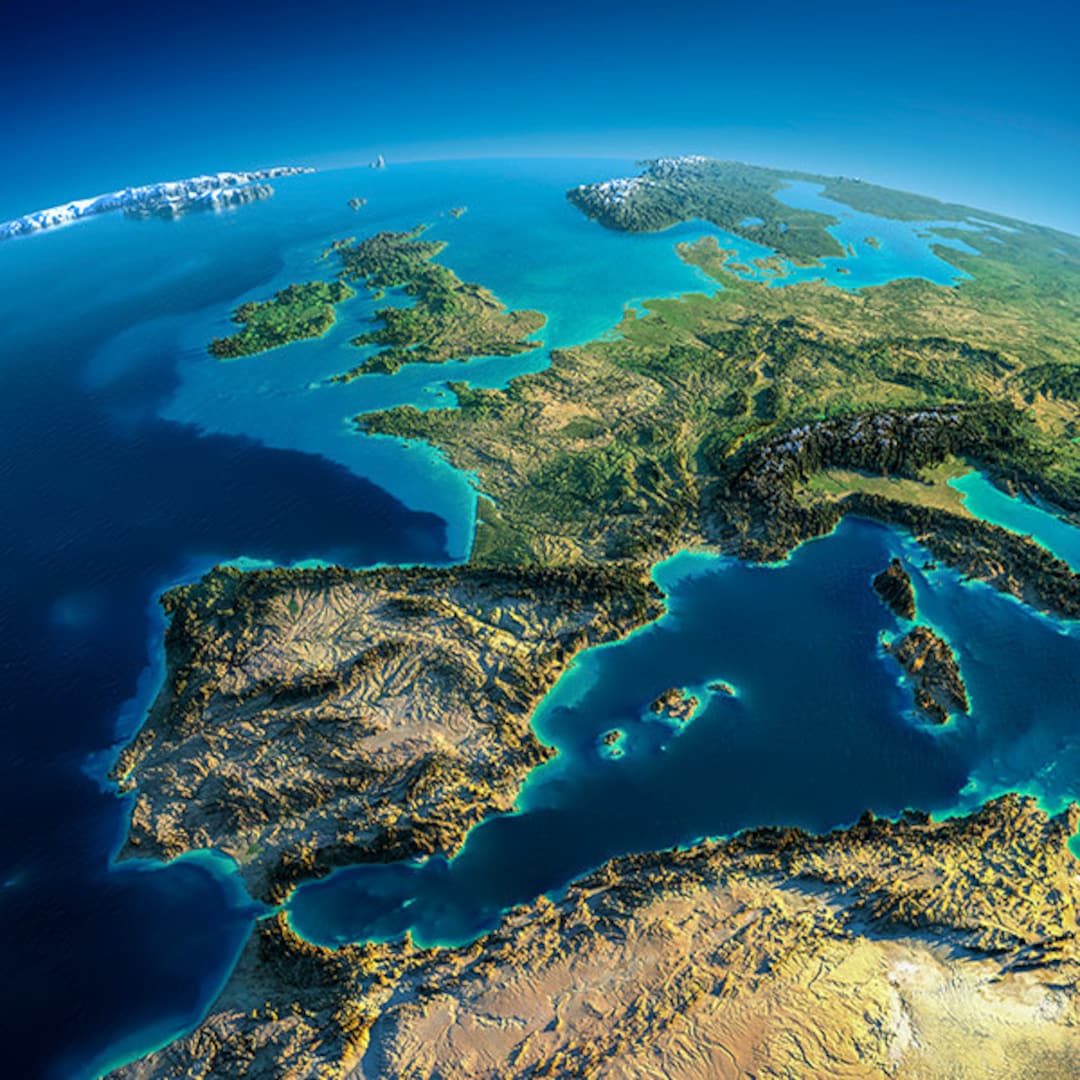 Earth - Europe - Planet Earth, Satellite View - SKU 0092 - Etsy