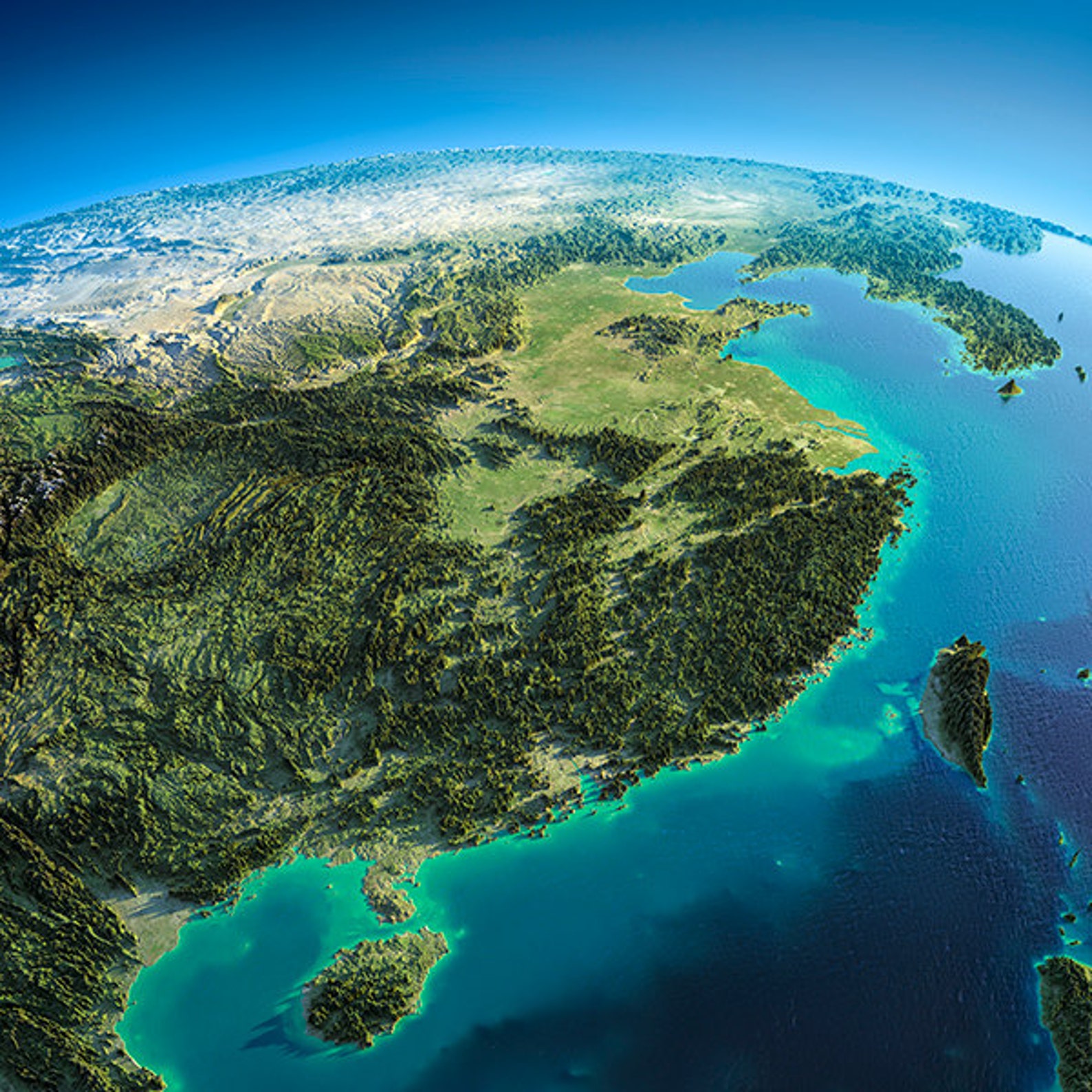 Earth China and Taiwan Planet Earth Satellite View SKU - Etsy