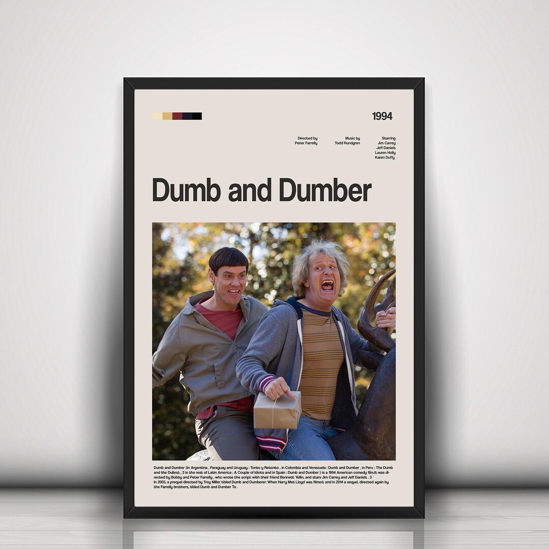 Dumb and Dumber Minimalist Movie Poster Action Movie Poster Vintage Art ...