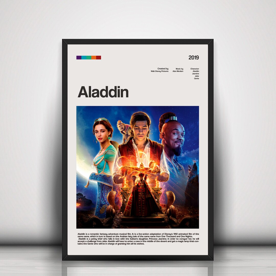 Aladdin Kids Poster Movie, Wall Art, Art Decoration, Movie Cartoon ...