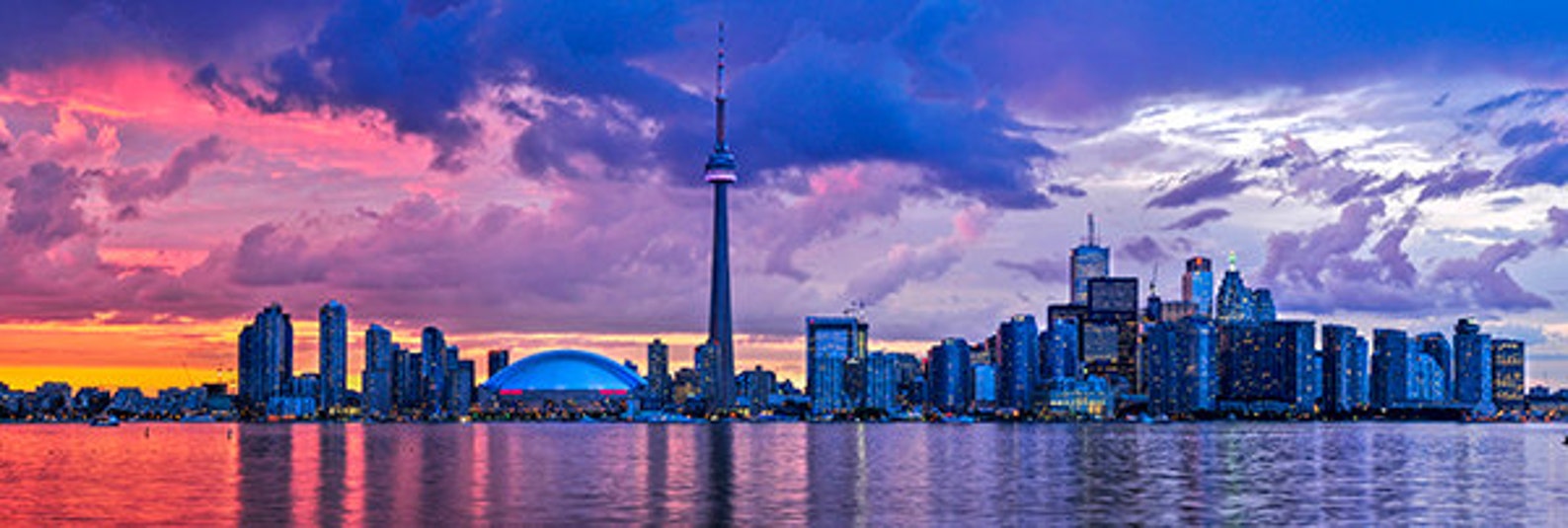 Canada Toronto Scenic View at Toronto City Waterfront Skyline at Sunset ...