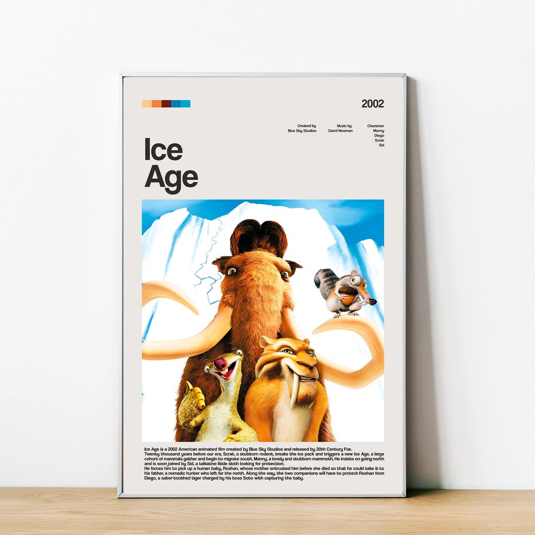 Ice Age - Kids Poster Movie, Wall Art, Art Decoration, Movie Cartoon ...