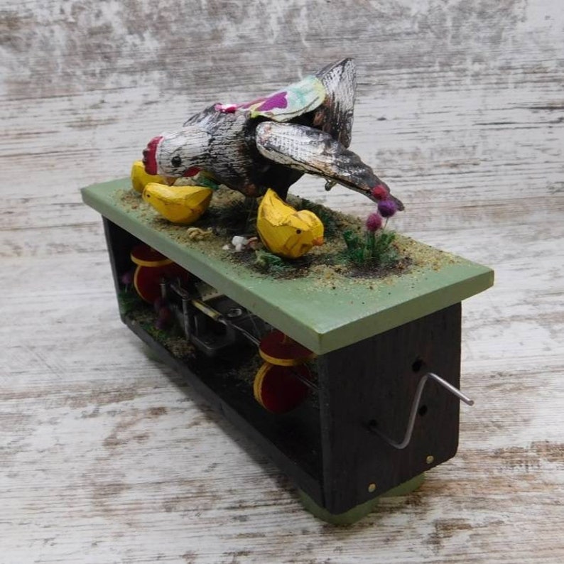 Hen and Chicks Automated Sculpture Automata Kinetic Movable - Etsy