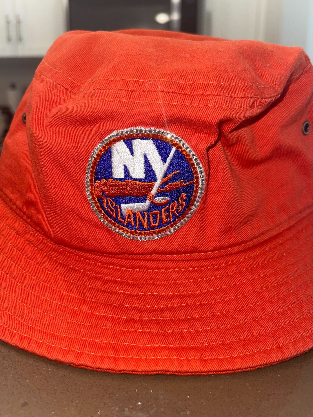 Rhinestoned NY Islanders Bucket Hat - Etsy