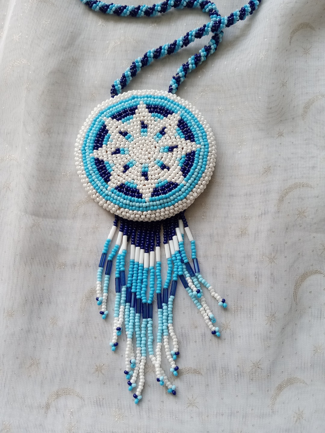 Native American Beaded Medallion/ Native American Jewelry/ Native ...