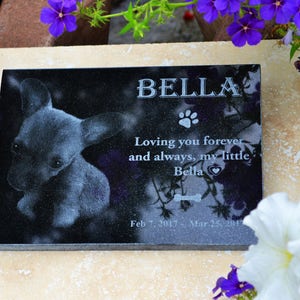 12x8 Custom Personalized Pet Headstone, Tombstone Laser Engraved on the ...