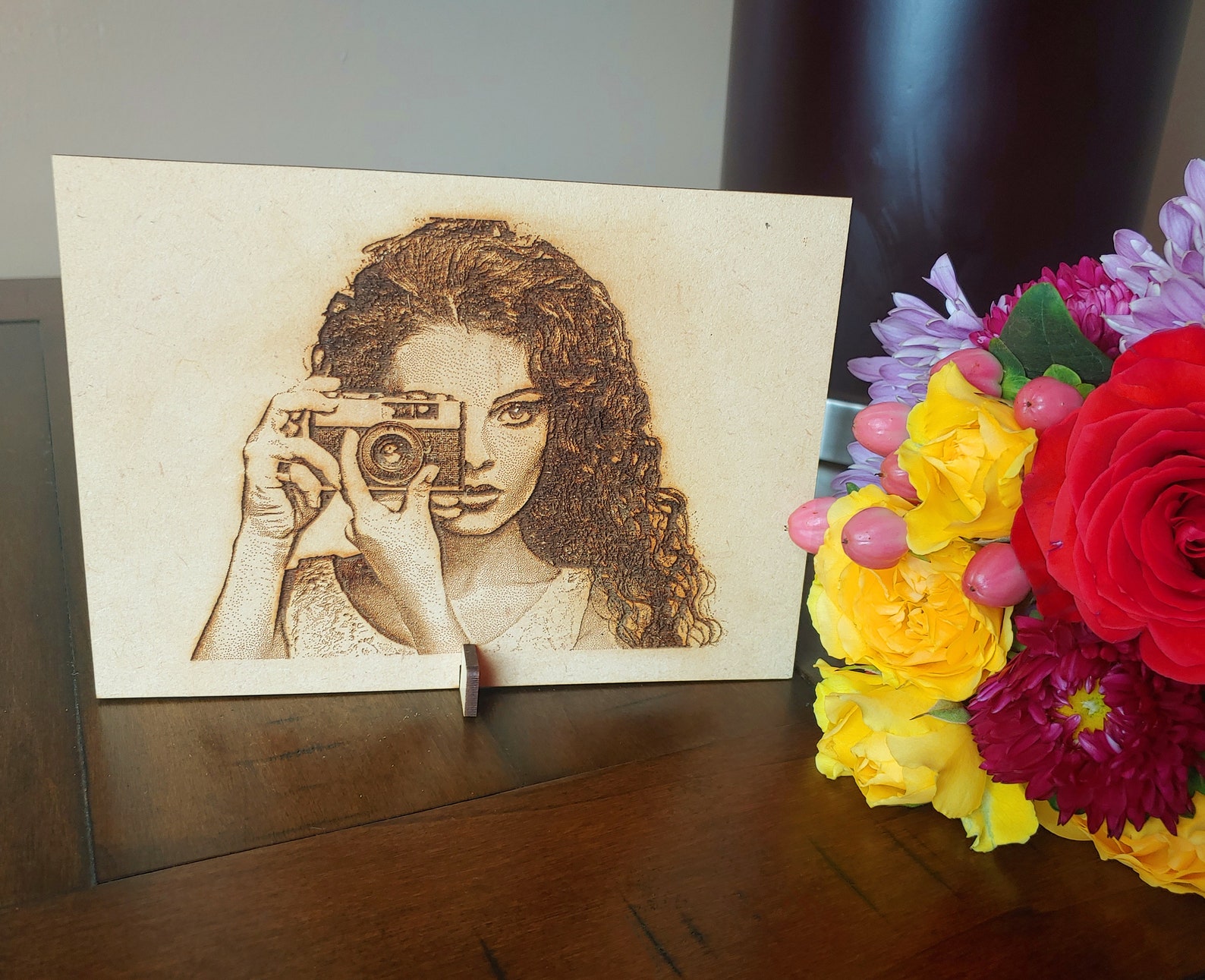 Photo Laser Engraved on MDF House Decoration Coffee Table | Etsy