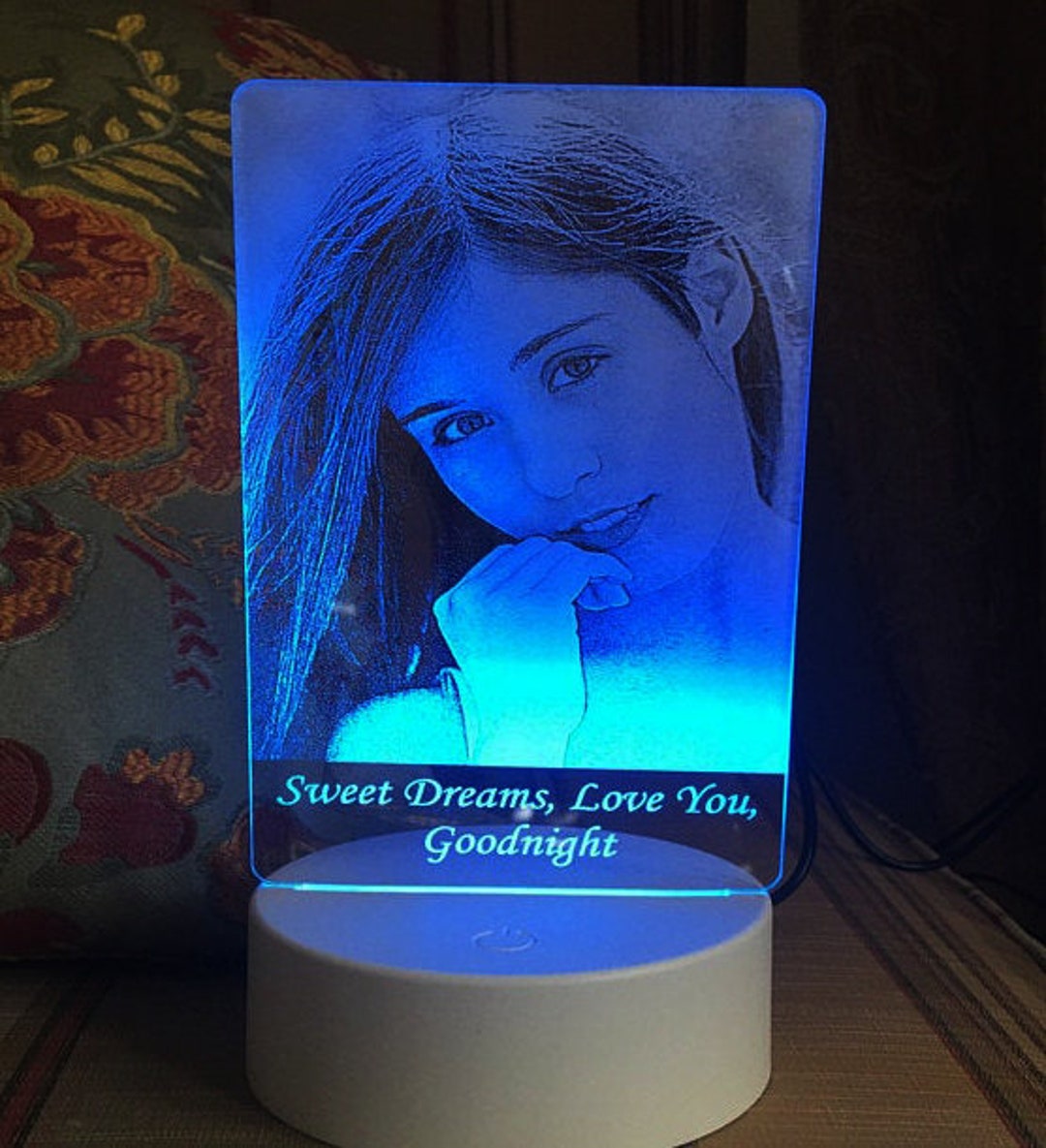 LED Night Photo Lamp Laser Engraved Personalized Custom Gift for Baby ...