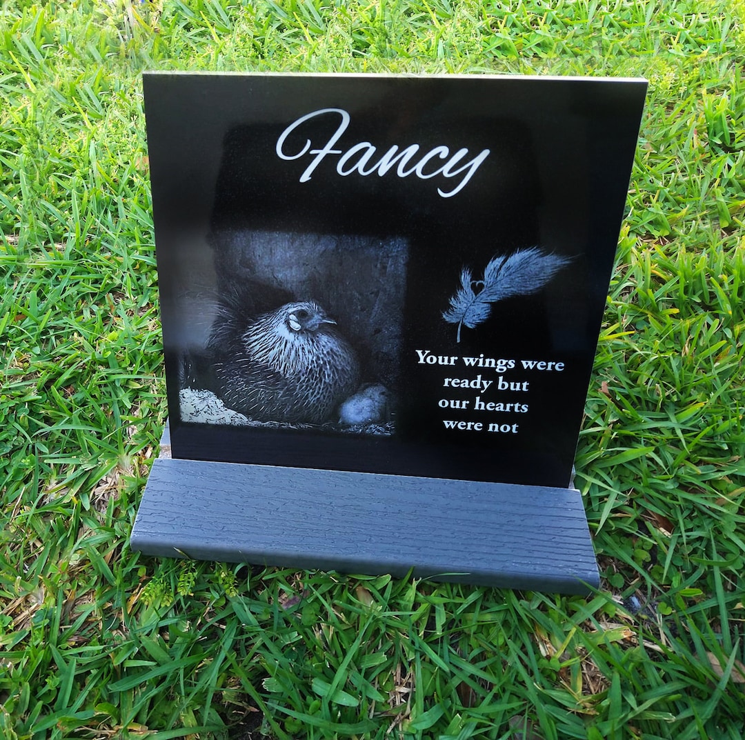 12x12 Personalized Pet Headstone, Chicken Bird Tombstone Laser Engraved ...