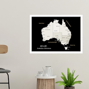 Large Personalised Australia Map Framed Pin Board in Black and - Etsy