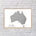 Large Personalised Australia Map Framed Pin Board in White and Grey ...