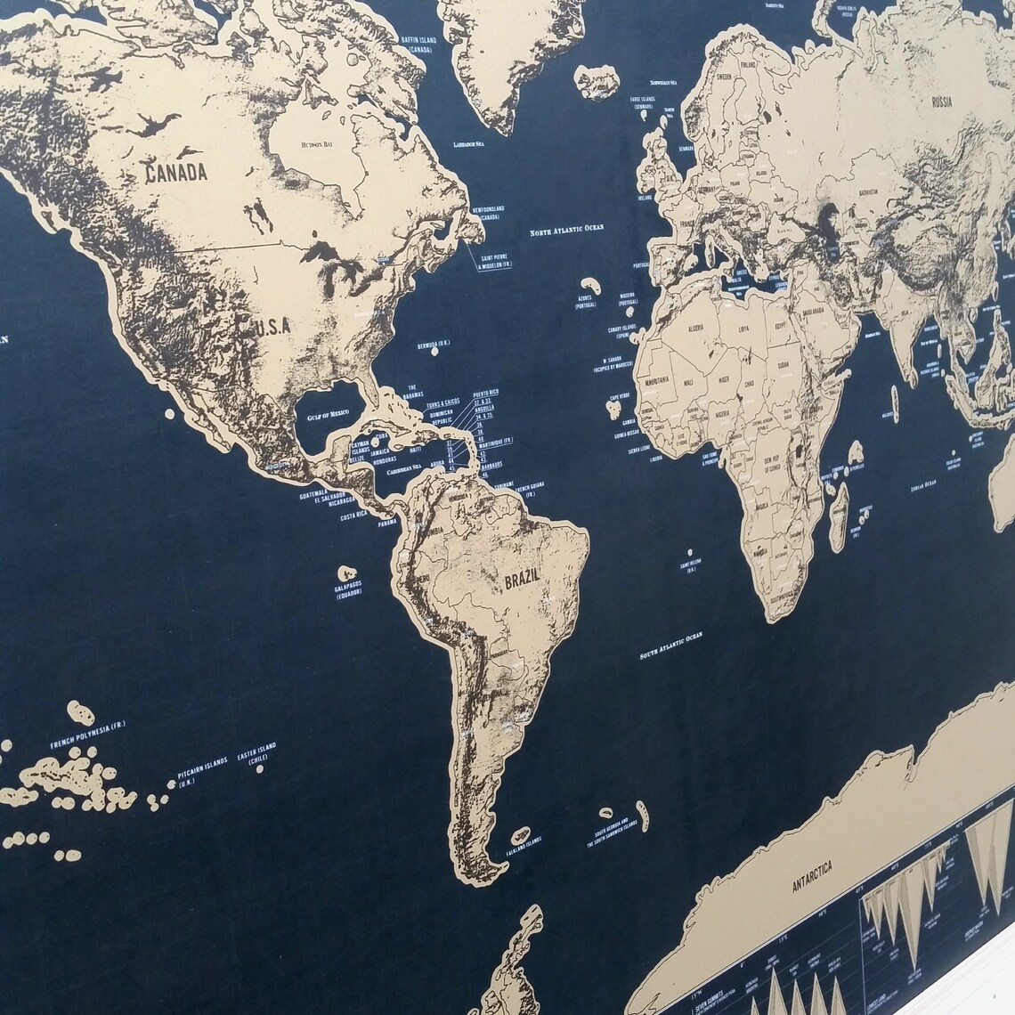 Scratch off Map World Map Wall Art Framed Map Pin Board Push - Etsy