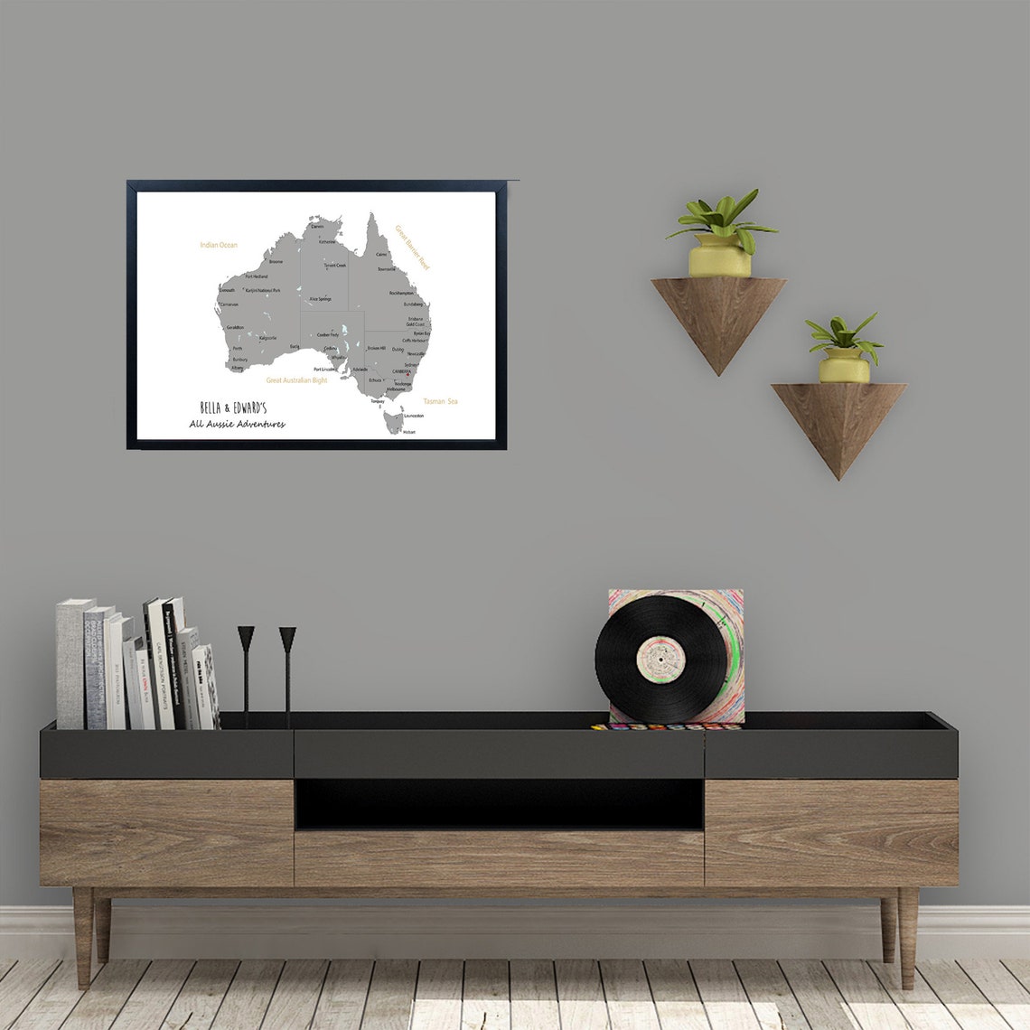 Large Personalised Australia Map Framed Pin Board in White and - Etsy