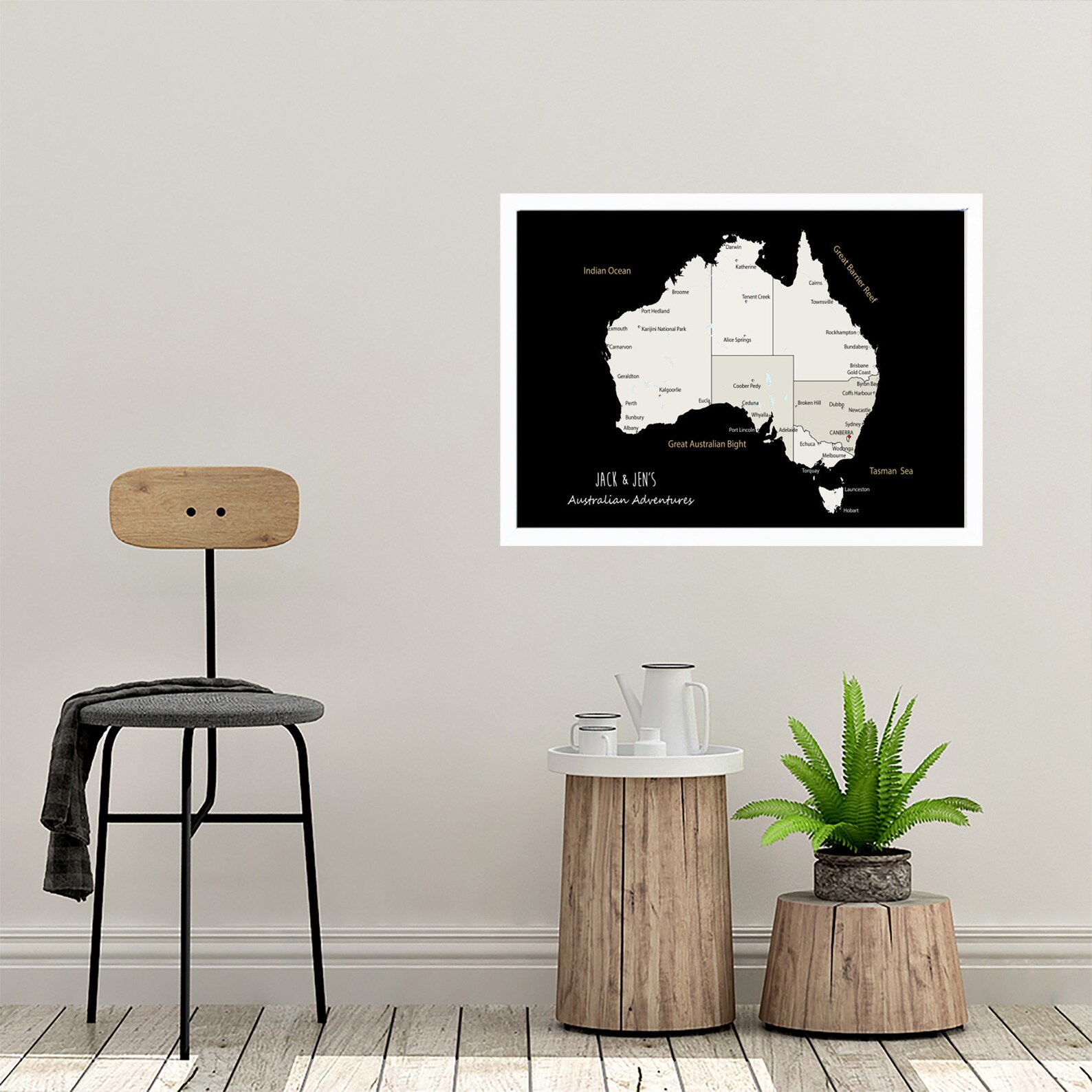 Large Personalised Australia Map Framed Pin Board in Black and - Etsy