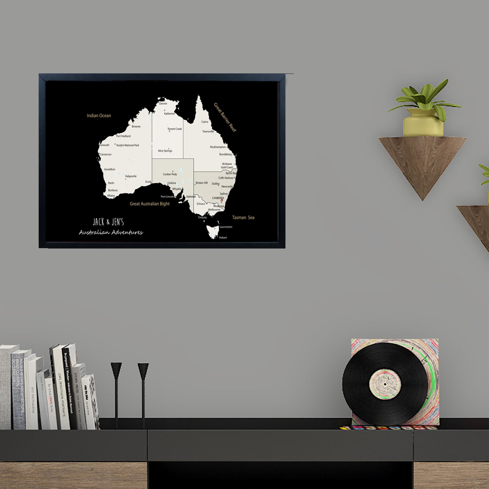 Large Personalised Australia Map Framed Pin Board in Black and - Etsy