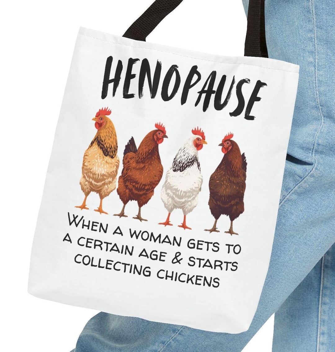 Henopause Chicken Tote Bag, Funny Farmhouse Humor - Etsy