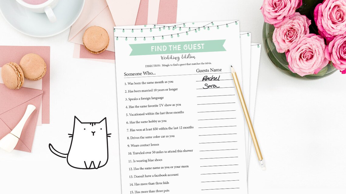 FIND THE GUEST Fun Bridal Shower Game With Backyard Theme - Etsy