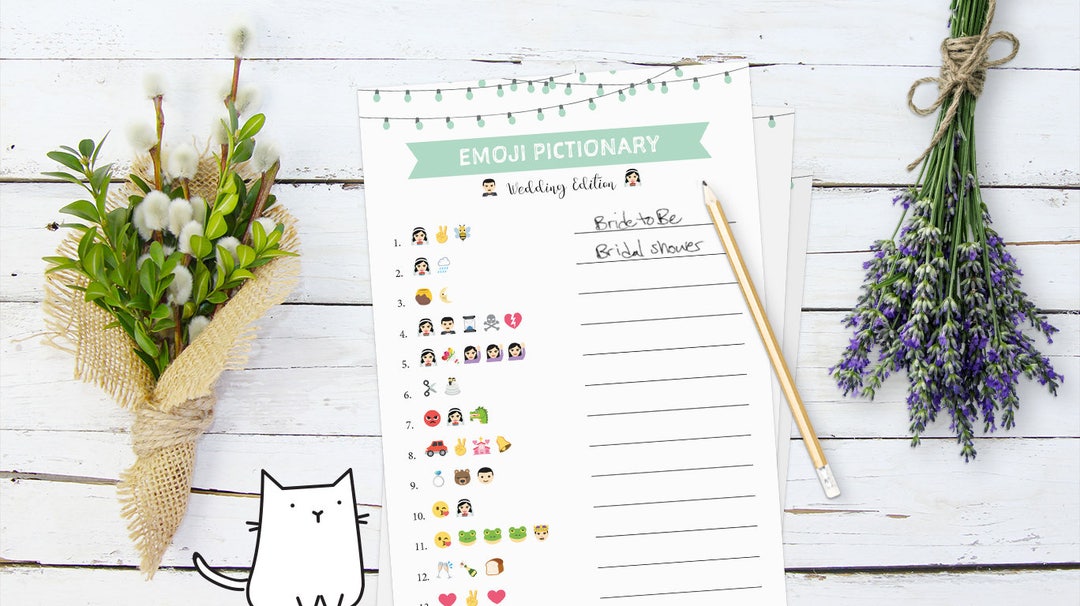 EMOJI PICTIONARY - Bridal Shower Game With Backyard Theme | Brooklyn ...