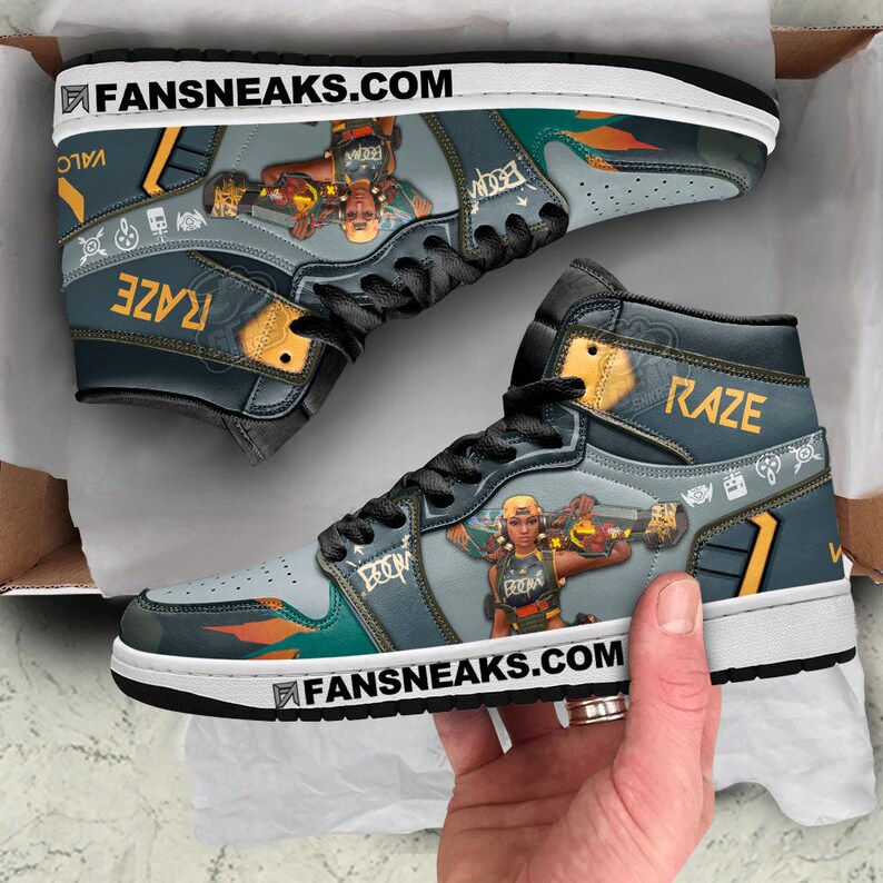 Raze Jd1s Valorant Agent Sneakers Custom Shoes Game Valorant - Etsy