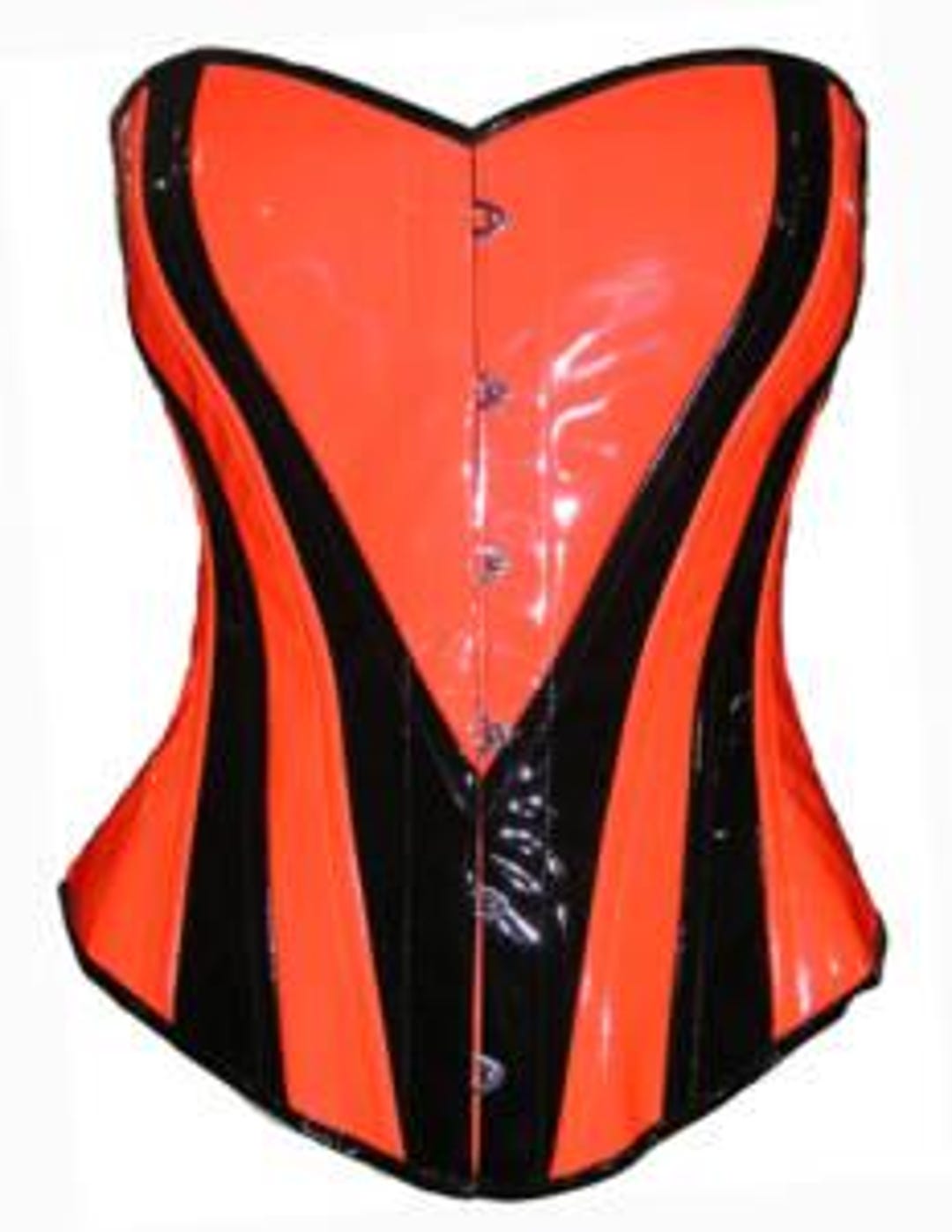 Small UV Neon Orange Black Corset Heart Shape Over Bust Bustle Costume ...