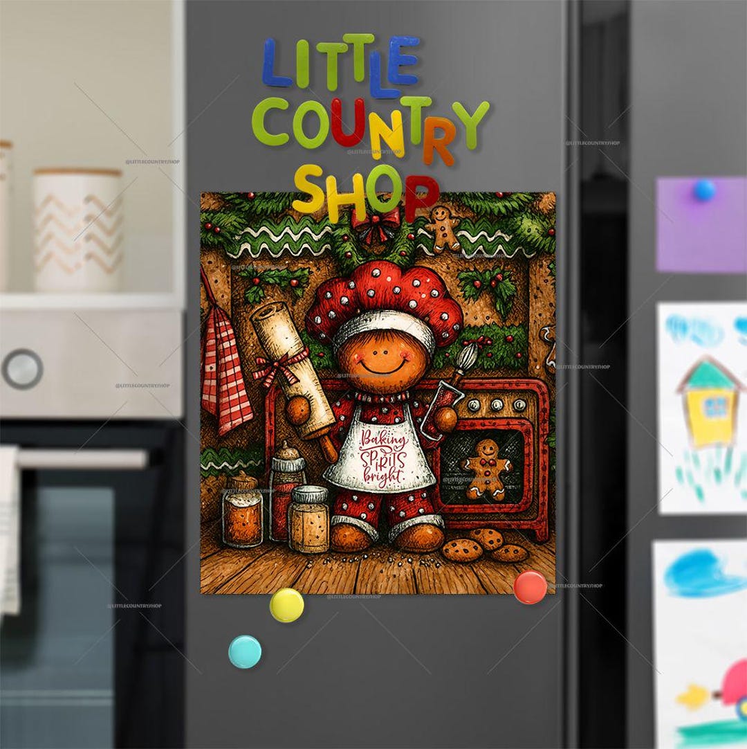 Christmas Gingerbread Man Kitchen Refrigerator Magnet Cover ...