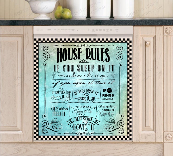 House Rules Word-art Dish Washer Covers sold by George Zhao | SKU ...