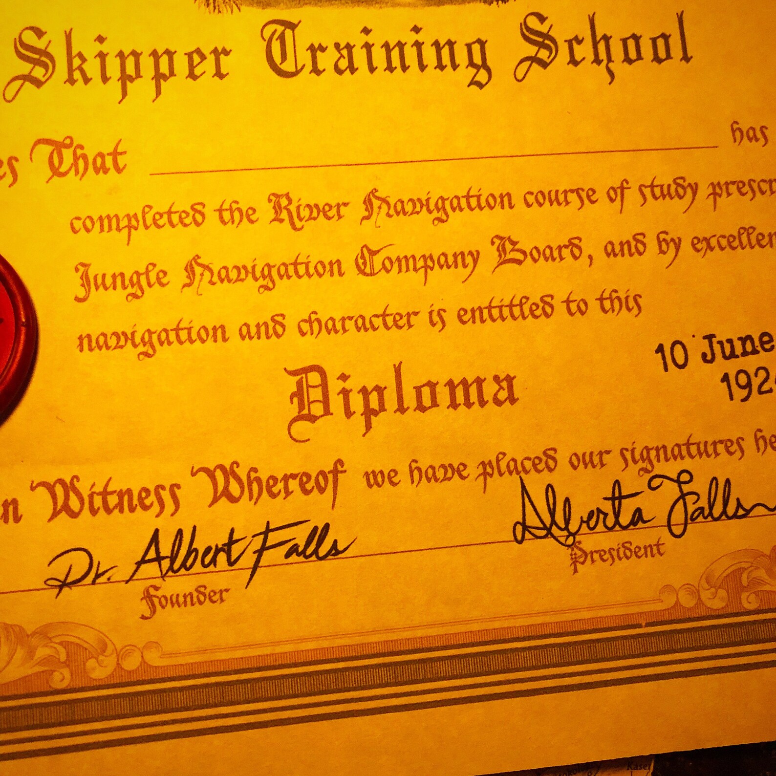 Customizable Jungle Cruise Skipper School Diploma Certificate - Etsy
