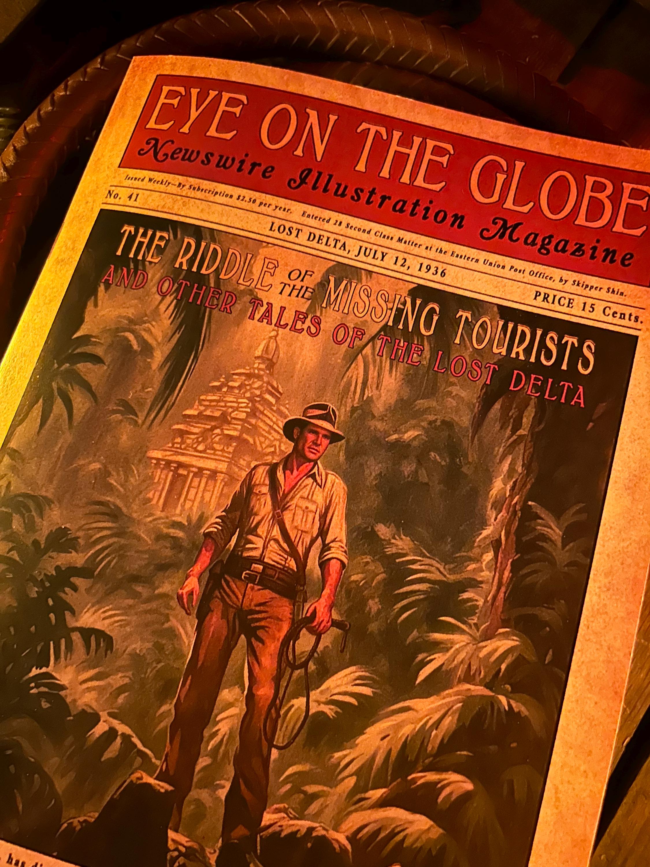 Eye on the Globe Magazine (indiana Jones Adventure) DEFECTIVE Printing ...