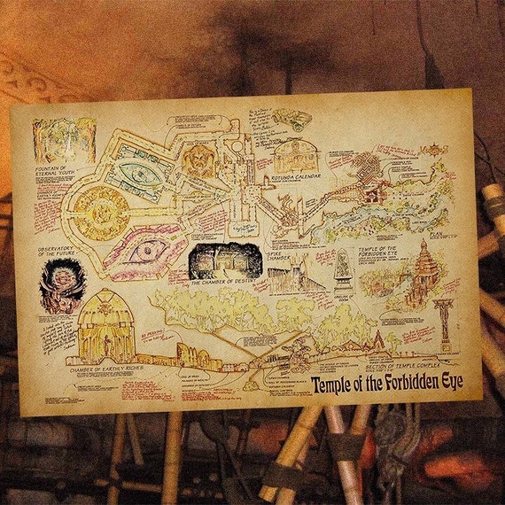 Indiana Jones Temple of the Forbidden Eye Field Map - Etsy