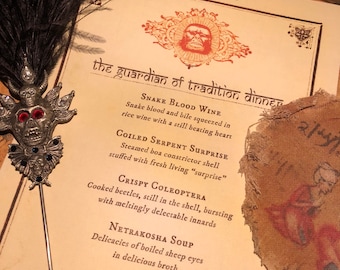 Indiana Jones Temple of Doom Pankot Palace Dinner Menu - Etsy