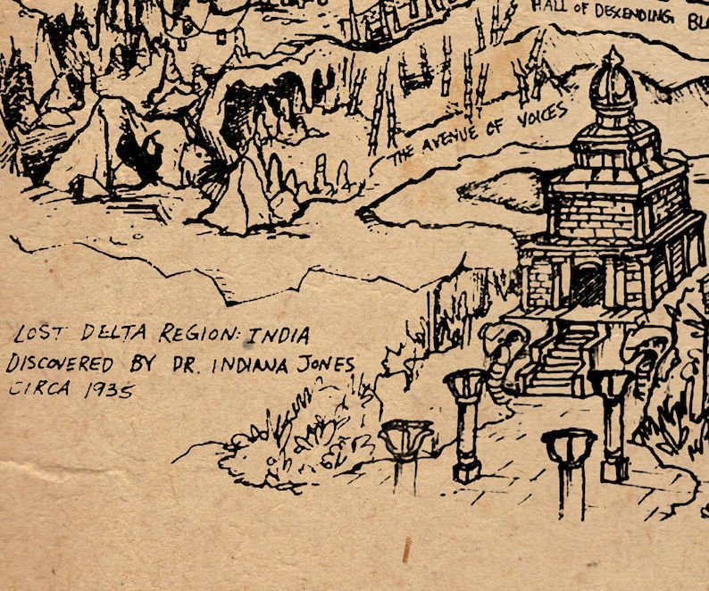 Indiana Jones Temple of the Forbidden Eye Map | Etsy