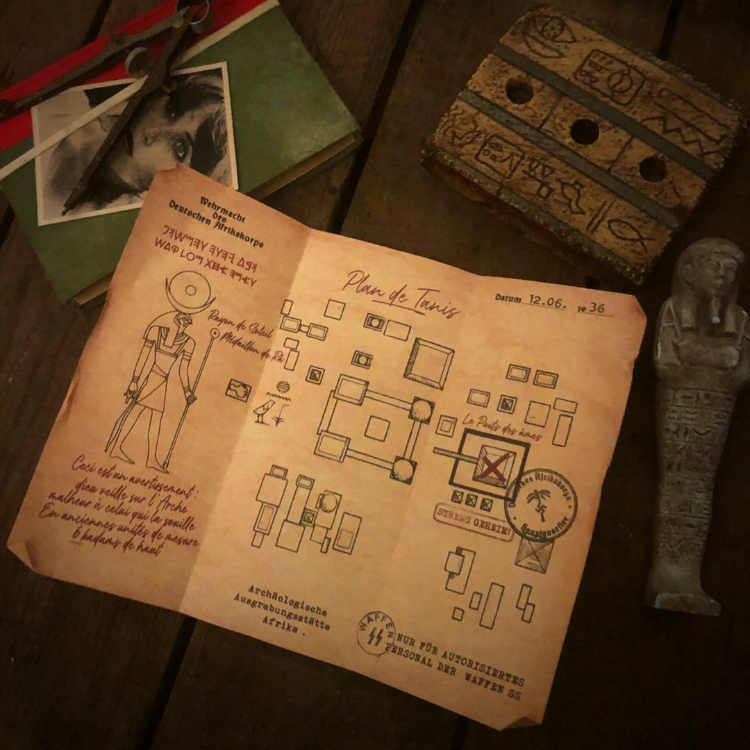 Indiana Jones Raiders of the Lost Ark Map of Tanis 8.5x11 Aged - Etsy