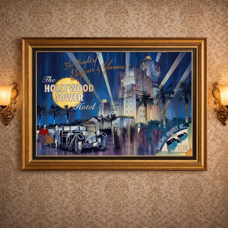 Tower of Terror "hollywood Tower Hotel" Vintage Billboard Advertisement ...