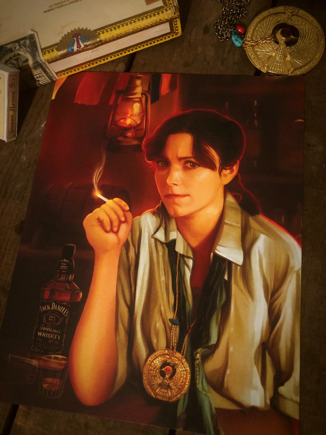 Limited Indiana Jones Marion Ravenwood Portrait 11x14 Textured ...