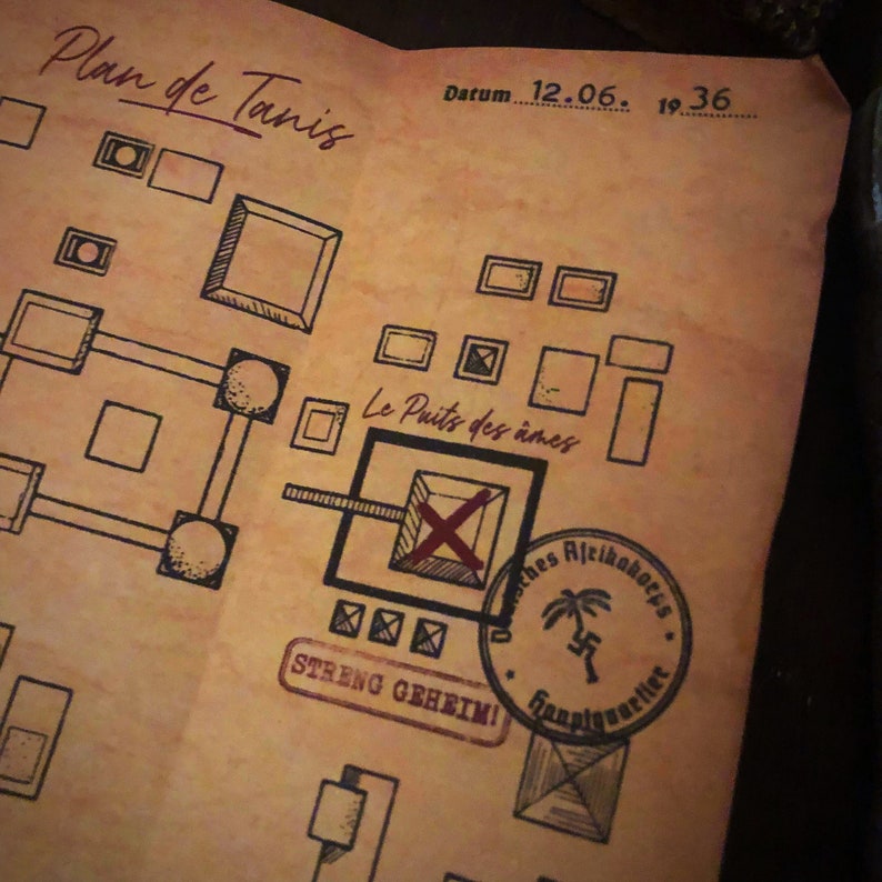 Indiana Jones Raiders of the Lost Ark Map of Tanis 8.5x11 Aged - Etsy