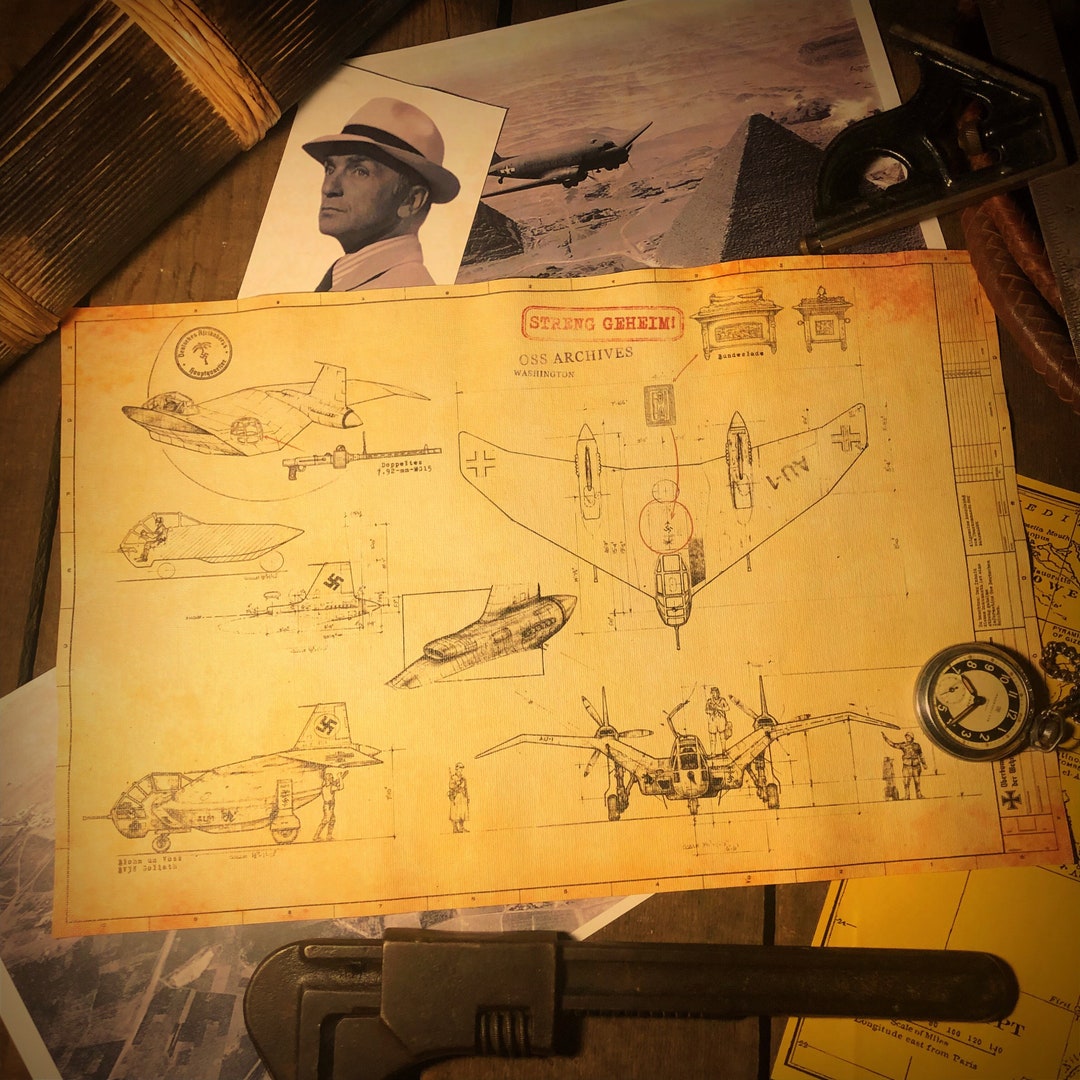 Indiana Jones Raiders of the Lost Ark Plane Blueprint Rolled Canvas - Etsy