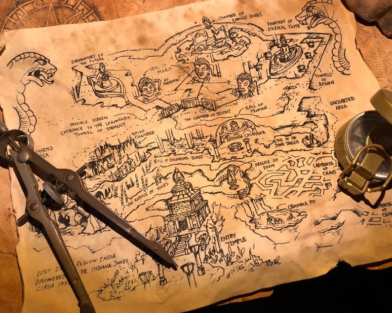 Indiana Jones Temple of the Forbidden Eye Map - Etsy UK