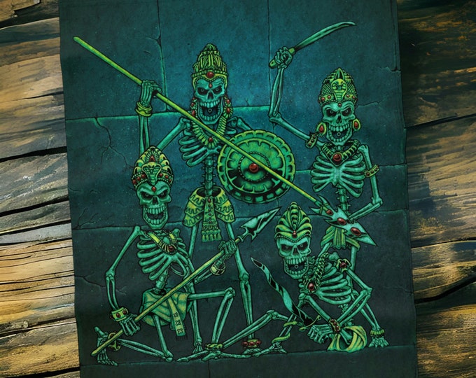 Temple of the Forbidden Eye Skeleton Guards Throw Blanket - Etsy