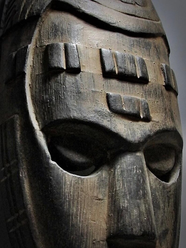 Vintage Dan Tribal Warrior Mask Ivory Coast African Art Carved Wood ...