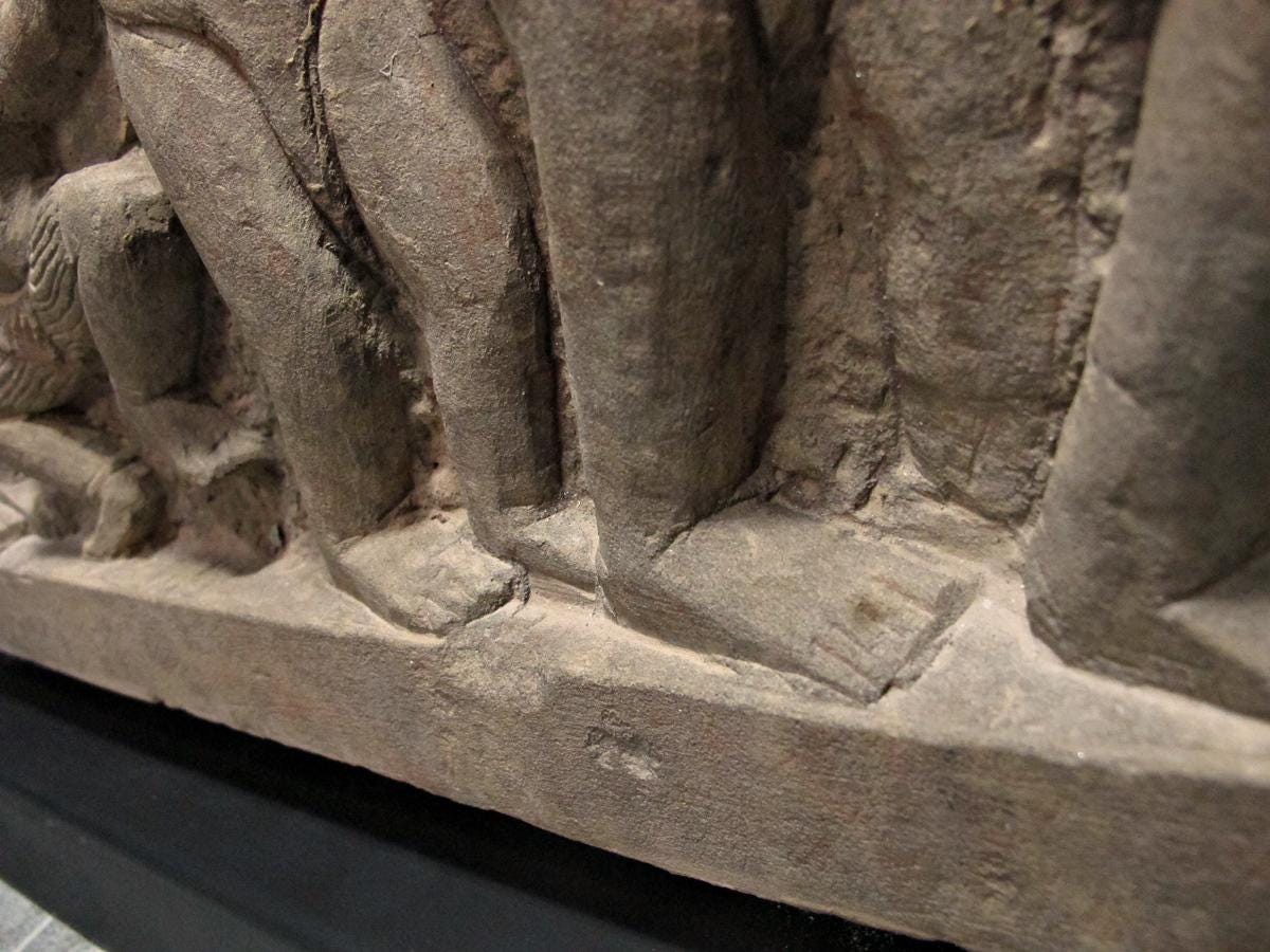 Ancient Khmer Sandstone Lintel Relief Fragment – Angkor Wat Style ...