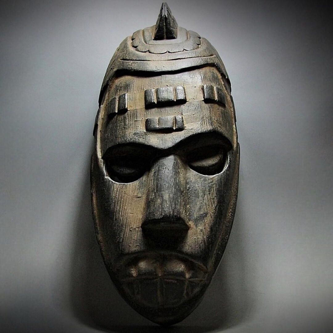 Vintage Dan Tribal Warrior Mask Ivory Coast African Art Carved Wood ...