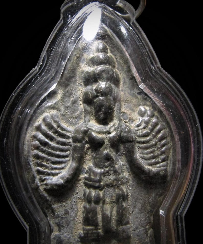 Bronze Multi-armed Vishnu Ancient Statue Cast Amulet From Lopburi ...